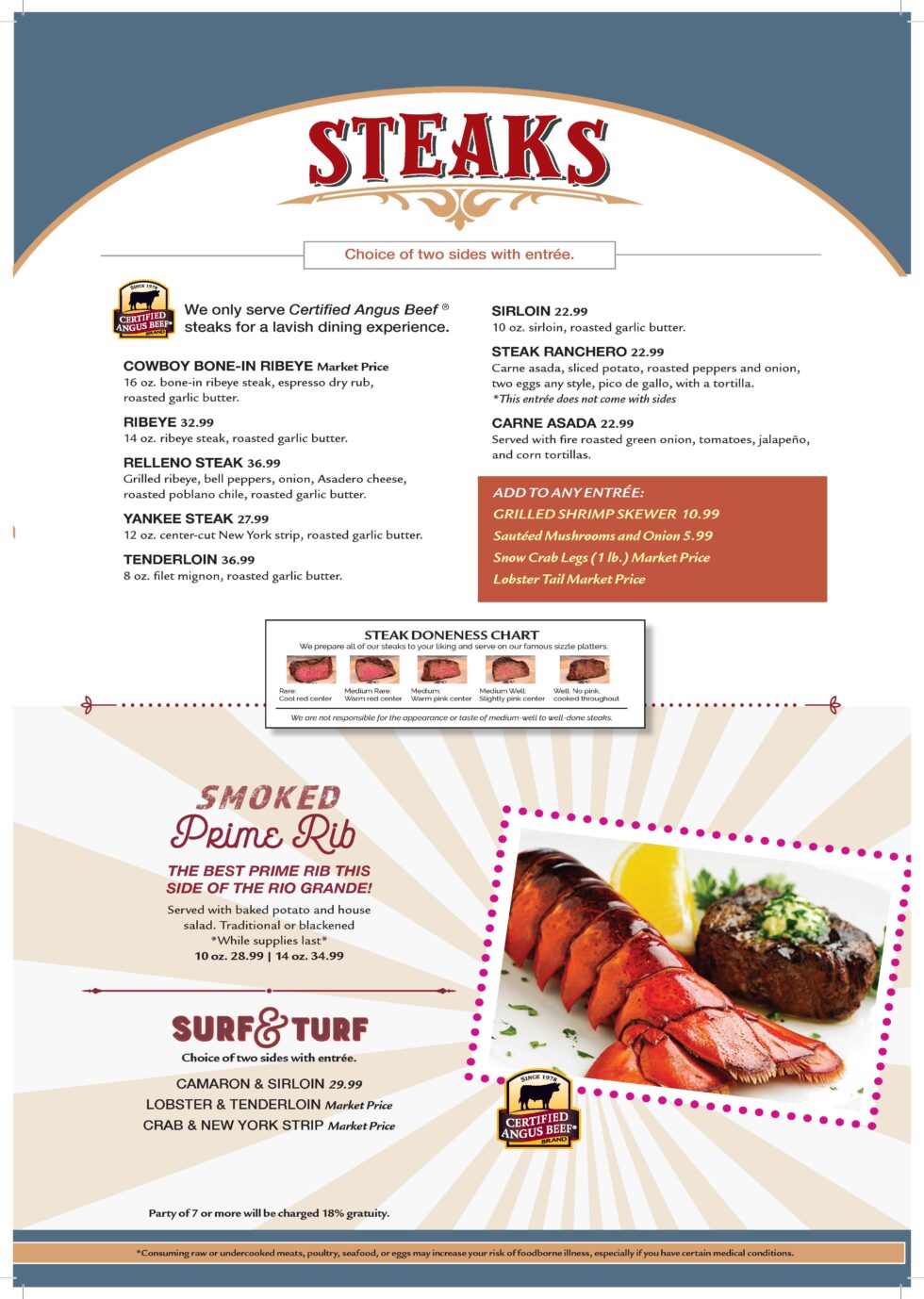 Thunder Road Menu - Route 66 Casino Hotel